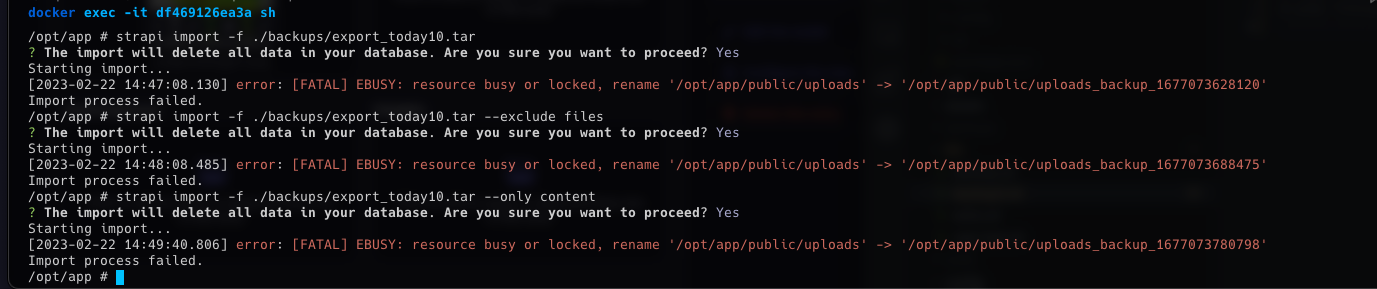strapi import fails: error: [FATAL] EBUSY: resource busy or locked · Issue #15613 · strapi ...