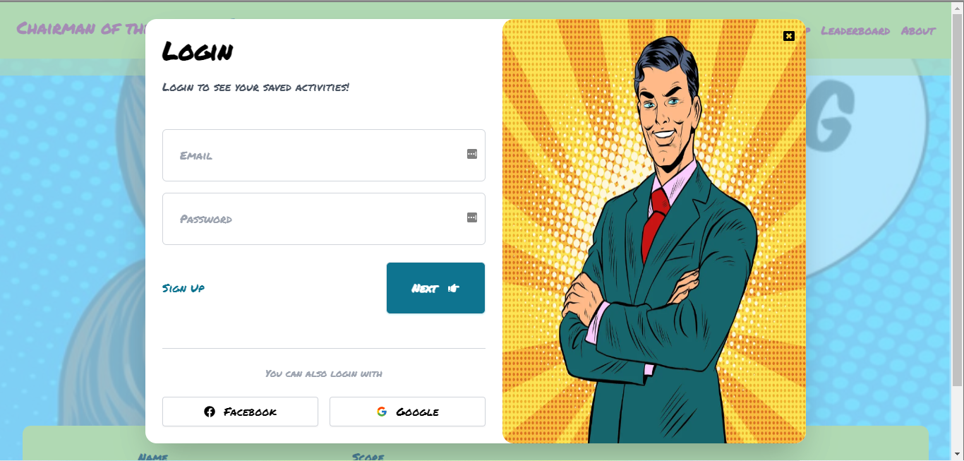 GitHub - Ginger421/chairman-of-the-bored: https://arcane-journey-96095.herokuapp.com/