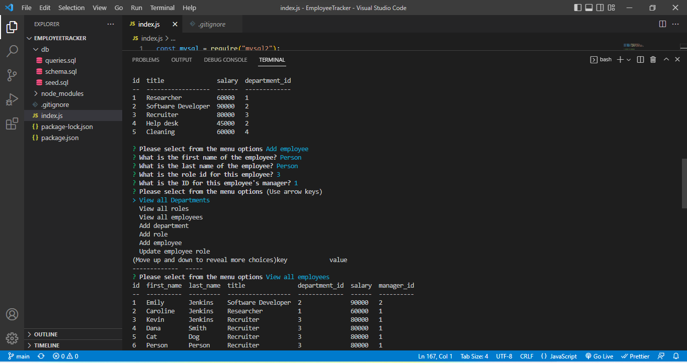 GitHub - Ginger421/EmployeeTracker