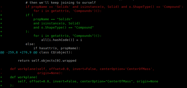 Code formatting and lint checks · Issue #244 · CadQuery/cadquery · GitHub