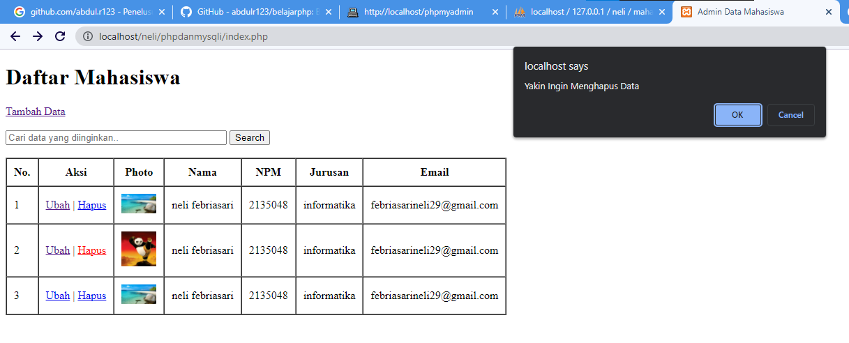GitHub - nelibelajarphp/utscrud