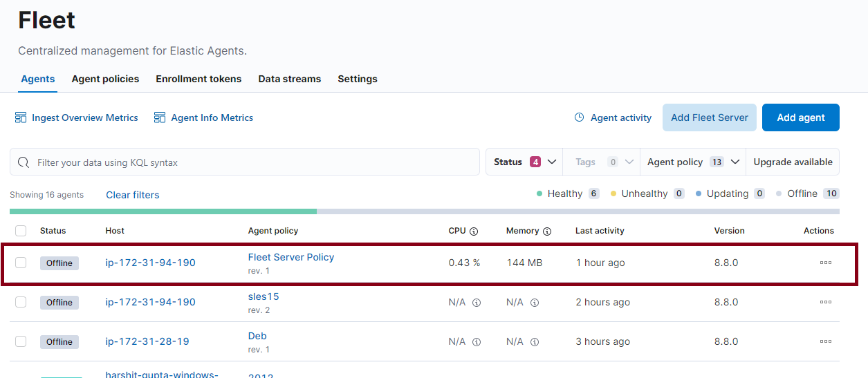[SLES15]: Fleet-server Agent gets into offline state on machine reboot ...