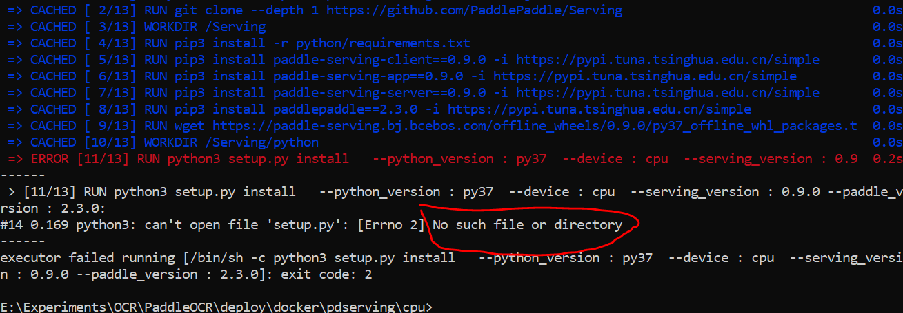 DockerFile报错，找不到setup.py · Issue #1831 · PaddlePaddle/Serving · GitHub