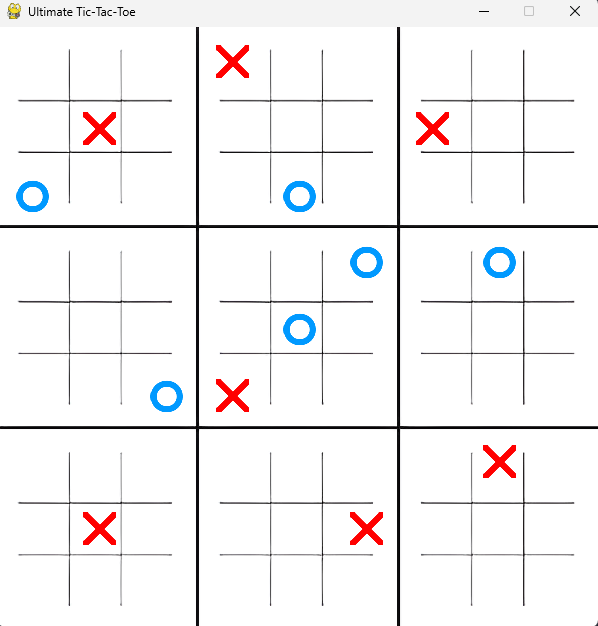 GitHub - samkas125/ultimate-tictactoe: PyGame Ultimate tictactoe game