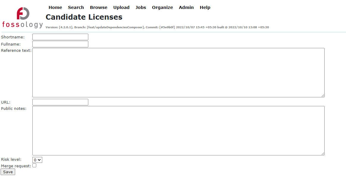 Manage candidate Licenses · fossology/fossology Wiki · GitHub