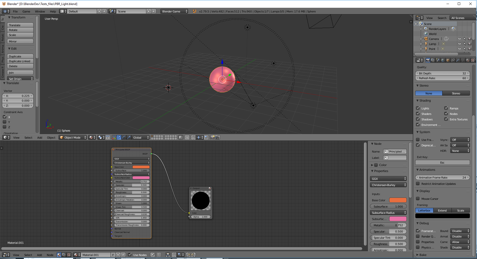 Principled Pbr Shader Works In Ge But Uses Lamps Set In Preferances · Issue 740 · Upbgeupbge
