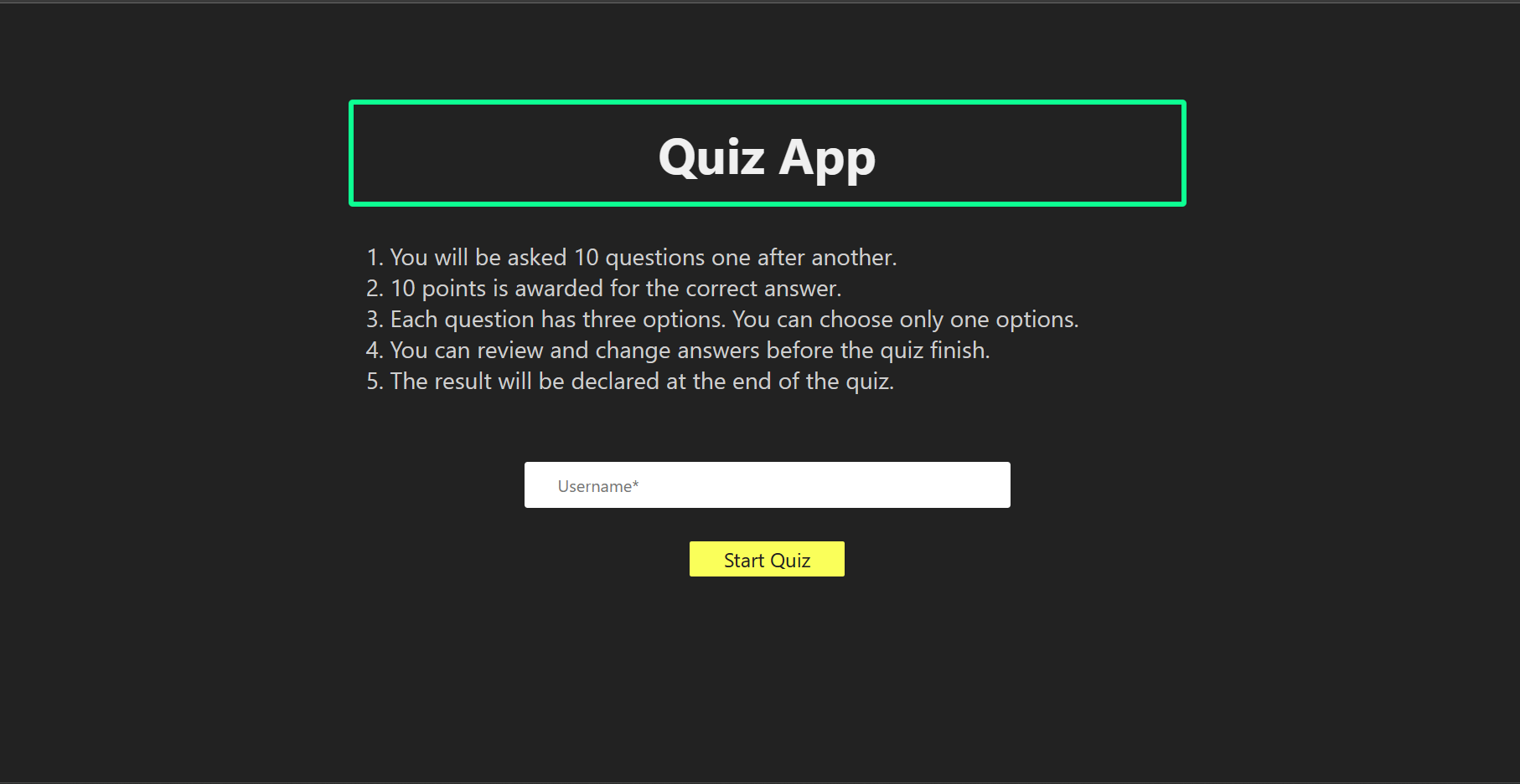 GitHub - Ayushi0516/Quiz-App: A simple Quiz App that contains a set of curated questions and its ...