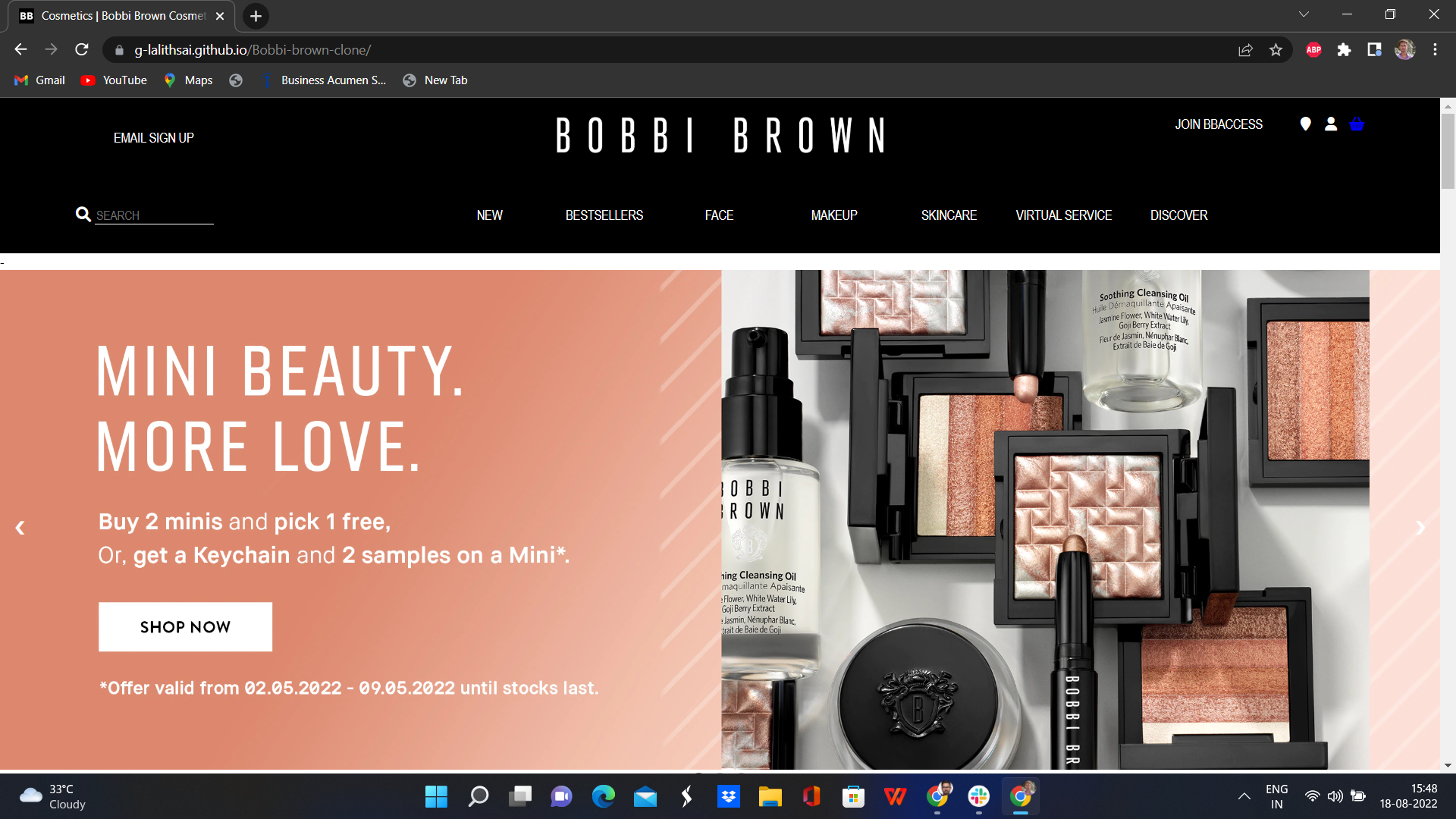 GitHub - G-LalithSai/Bobbi-brown-clone: Clone of bobbibrown.in using HTML, CSS and JavaScript ...