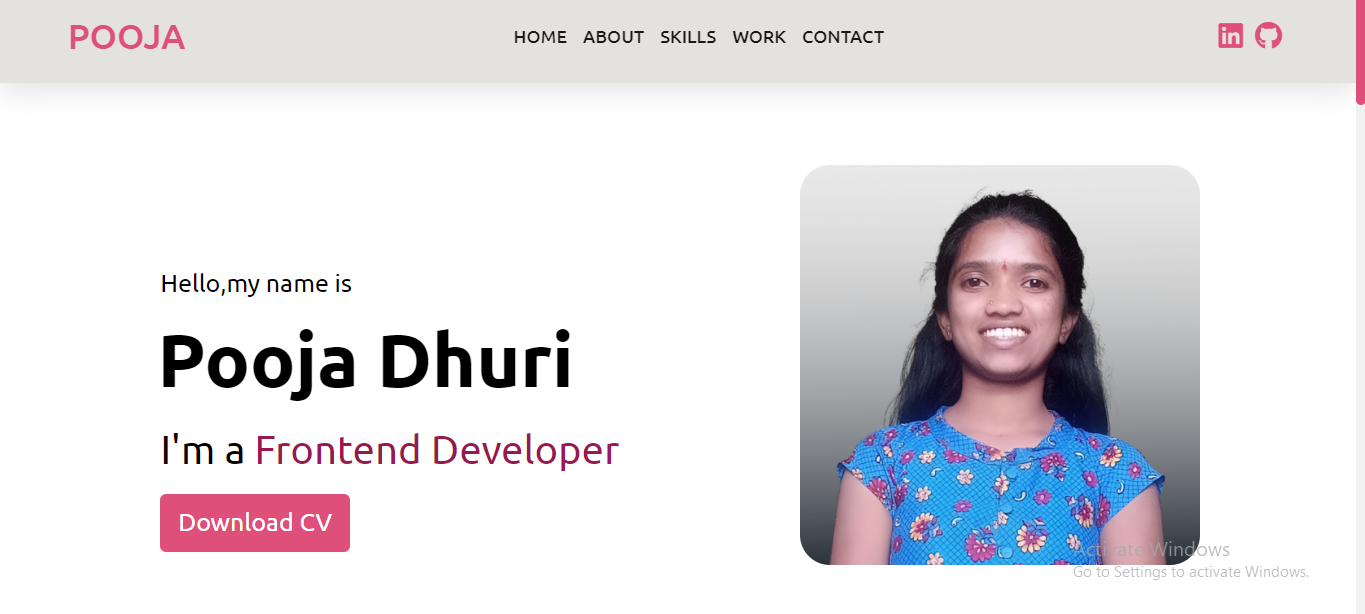 GitHub - Pooja-Dhuri/My-portfolio: This is My portfolio website where the information about me ...