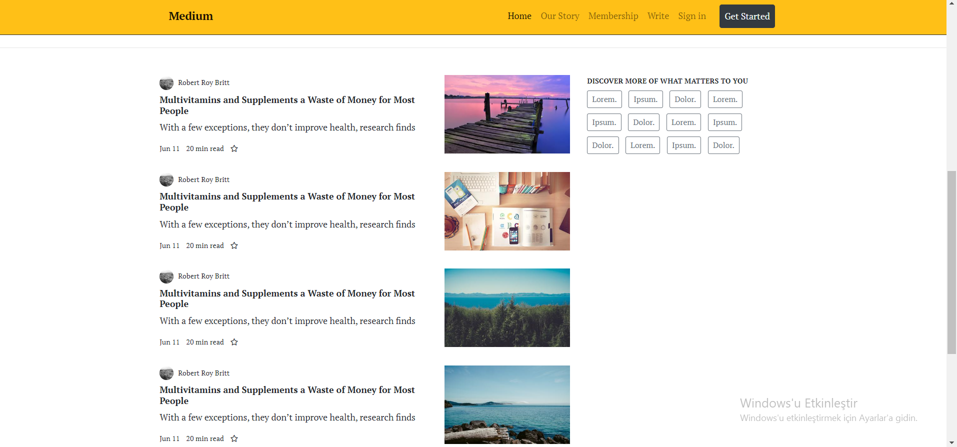 GitHub - Edatasasiz/Bootstrap-Medium