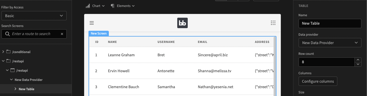 Configure Table With Rest Api Data Source · Budibase Budibase