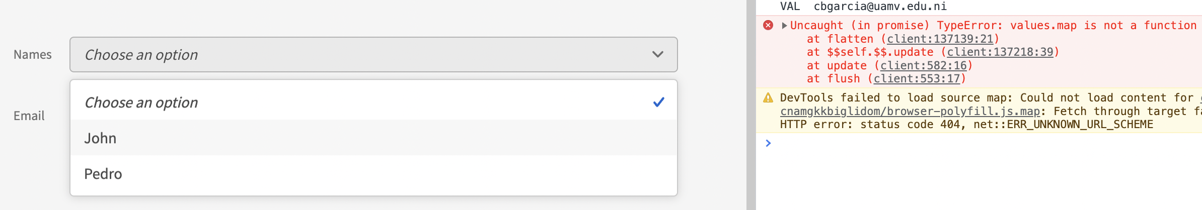 OnChange of Options Picker to Set Value of Relationship Picker causes app to crash · Issue #7112 ...
