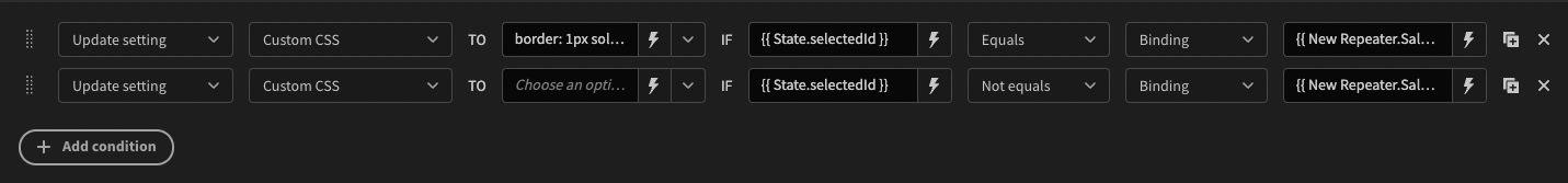 Custom CSS on Conditional UI in Repeater · Budibase budibase ...