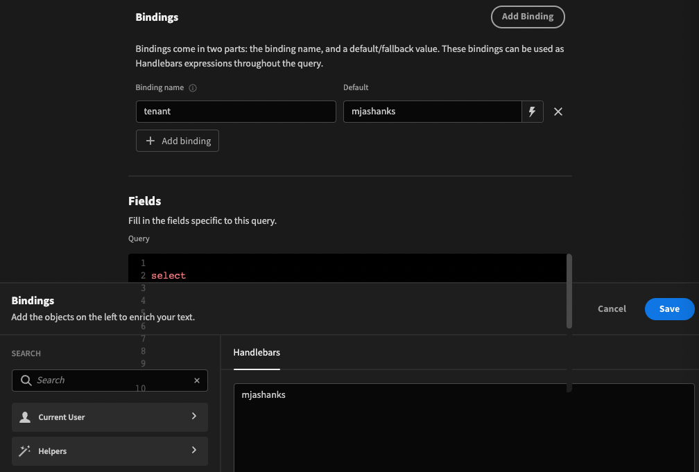 Custom query bindings drawer problems · Issue #8576 · Budibase/budibase · GitHub