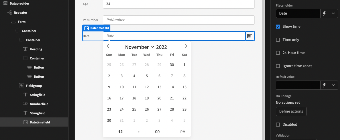 Ejecting a date picker from a form has the wrong initial 'Show time' setting · Issue #8585 ...