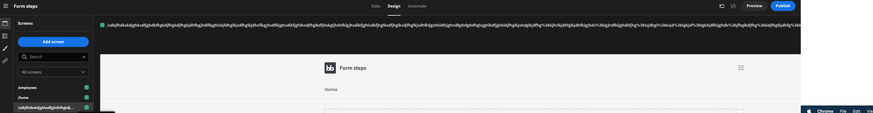 Very long screen names cause side panel to be unaccessible · Issue ...