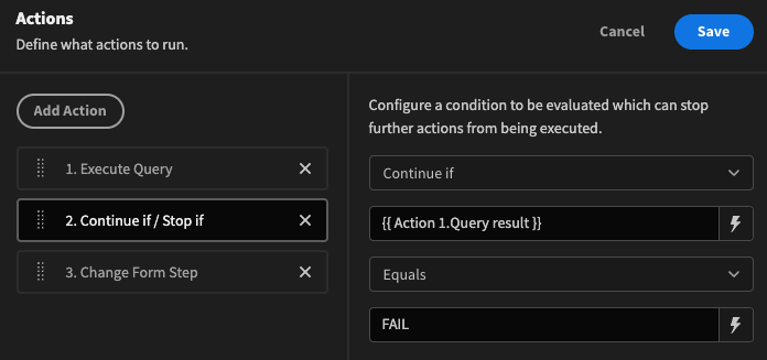 Continue Actions if Execute Query Results Fail · Issue #7548 · Budibase/budibase · GitHub