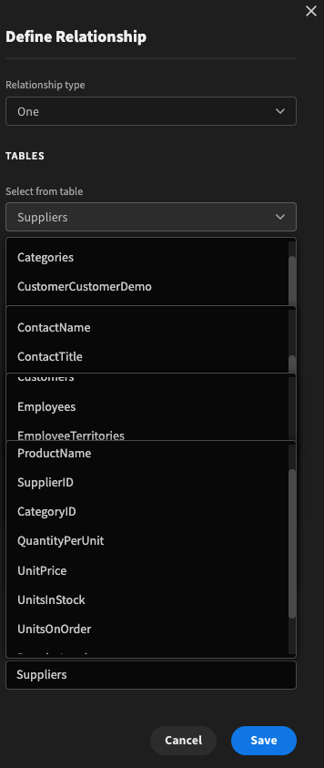 Overlaying Dropdowns Within Define Relationship Modal · Issue 9075 