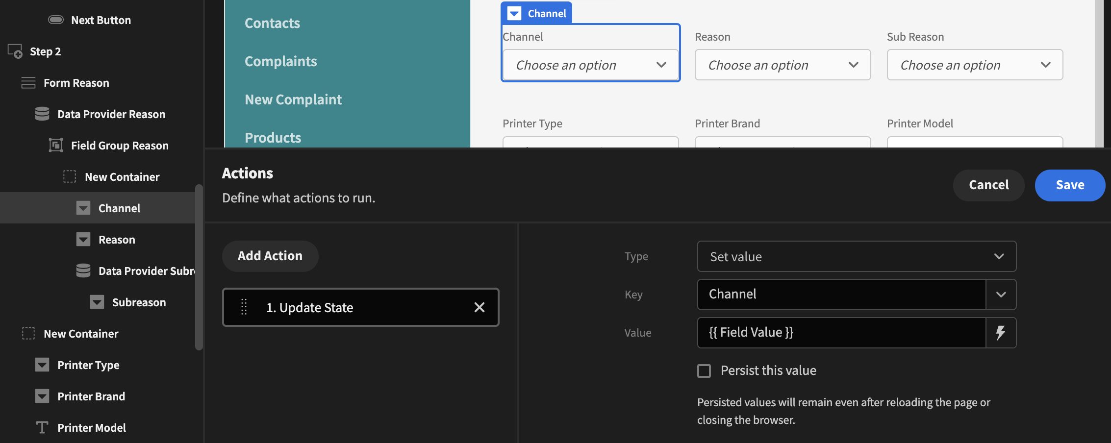 Take over form option picker values of table A in table B without relation fields · Budibase ...