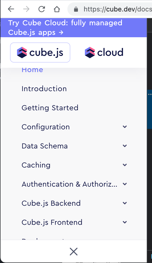Docs : menu is truncated on mobile · Issue #3479 · cube-js/cube · GitHub