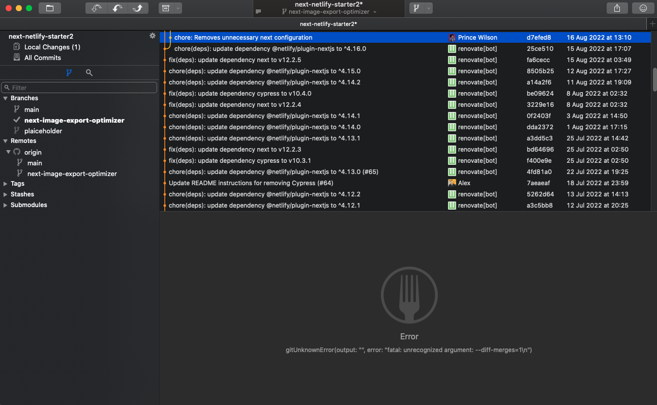 Error Loading Commit Details In V224 · Issue 1748 · Fork Devtracker 1236