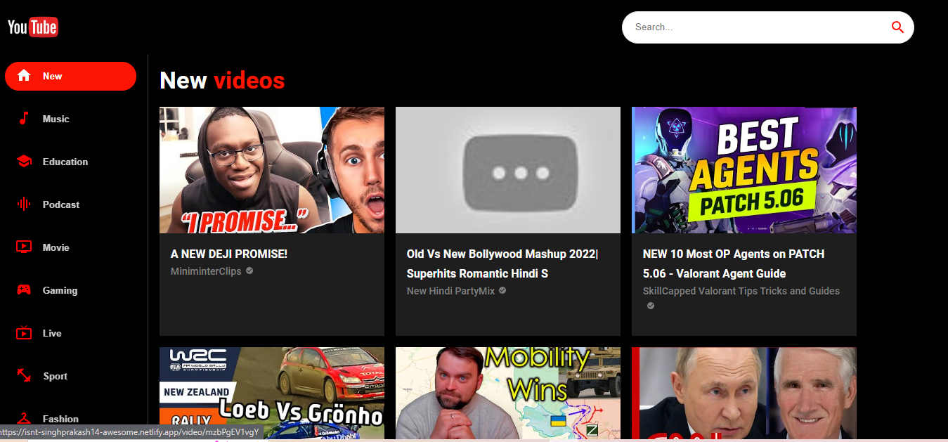 Github Singhprakash14youtube Clone React Youtubeclone Using React 1861