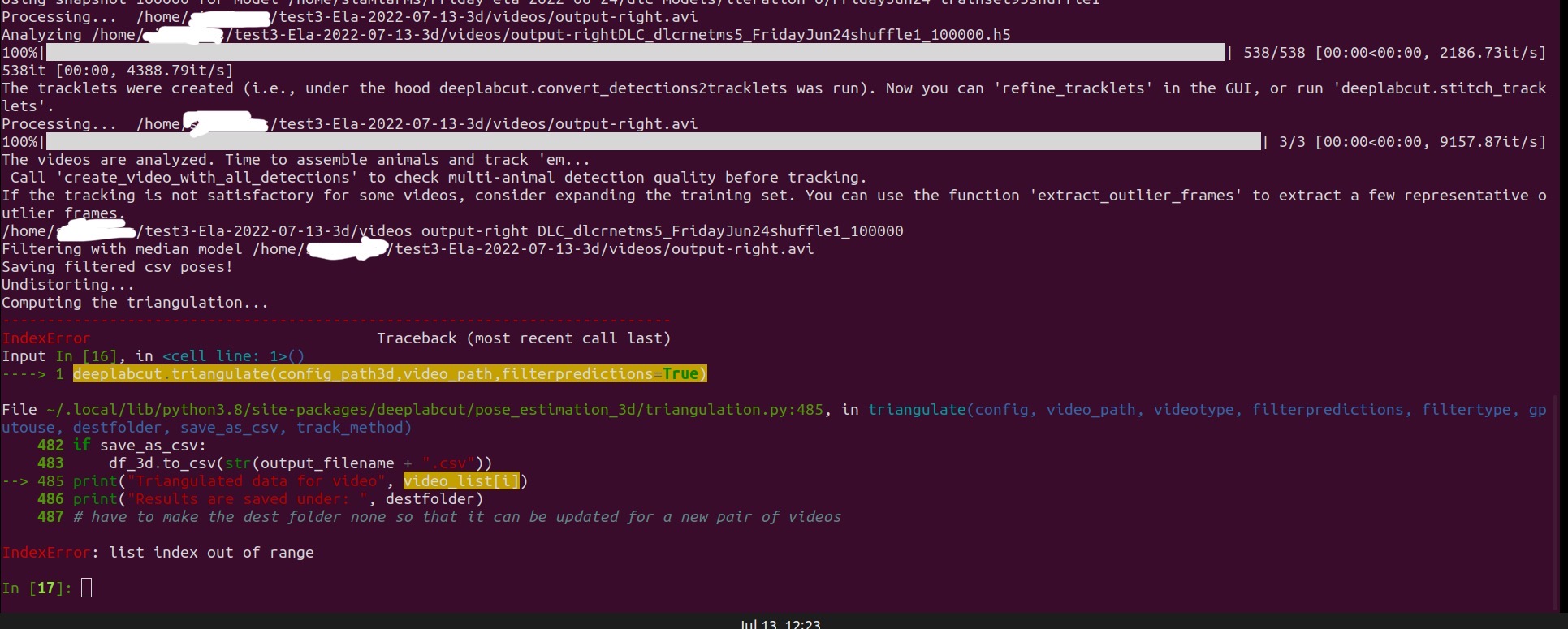 Triangulation –> converting your 2D to 3D · Issue #1902 · DeepLabCut/DeepLabCut · GitHub