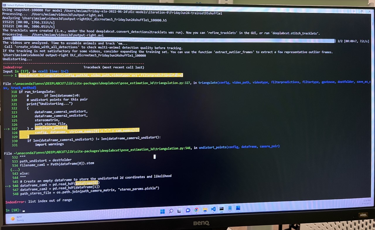 Triangulation –> converting your 2D to 3D · Issue #1902 · DeepLabCut/DeepLabCut · GitHub