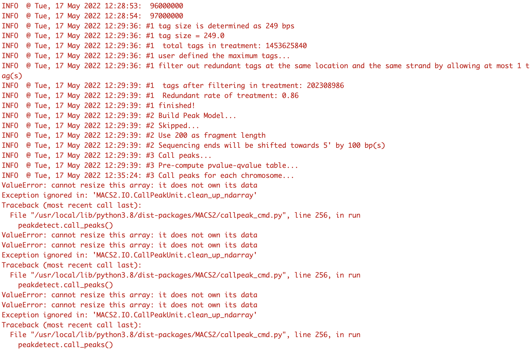 Issue With Calling Peaks Merged Multiome Gexatac · Issue 1125 · Stuart Labsignac · Github