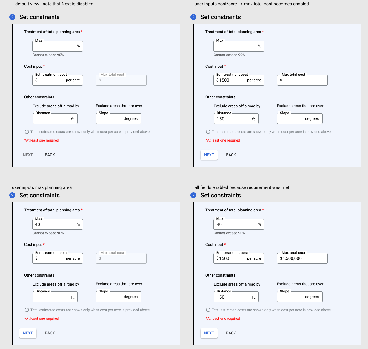 Update Constraints panel with latest inputs · Issue #650 · OurPlanscape ...
