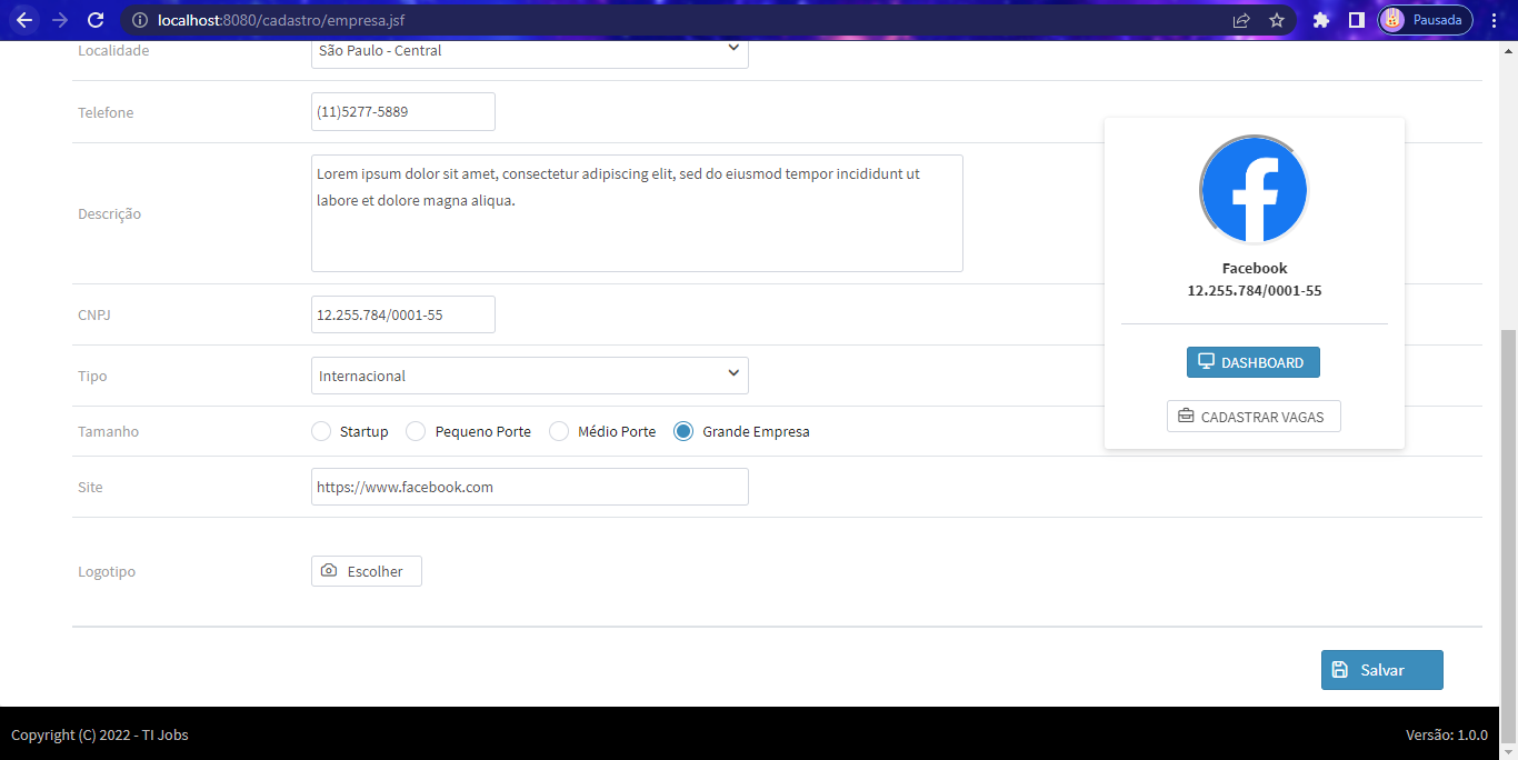 GitHub - dya-andrade/ti-jobs: Projeto pessoal para o TCC da faculdade UNIP, curso Ciência da ...