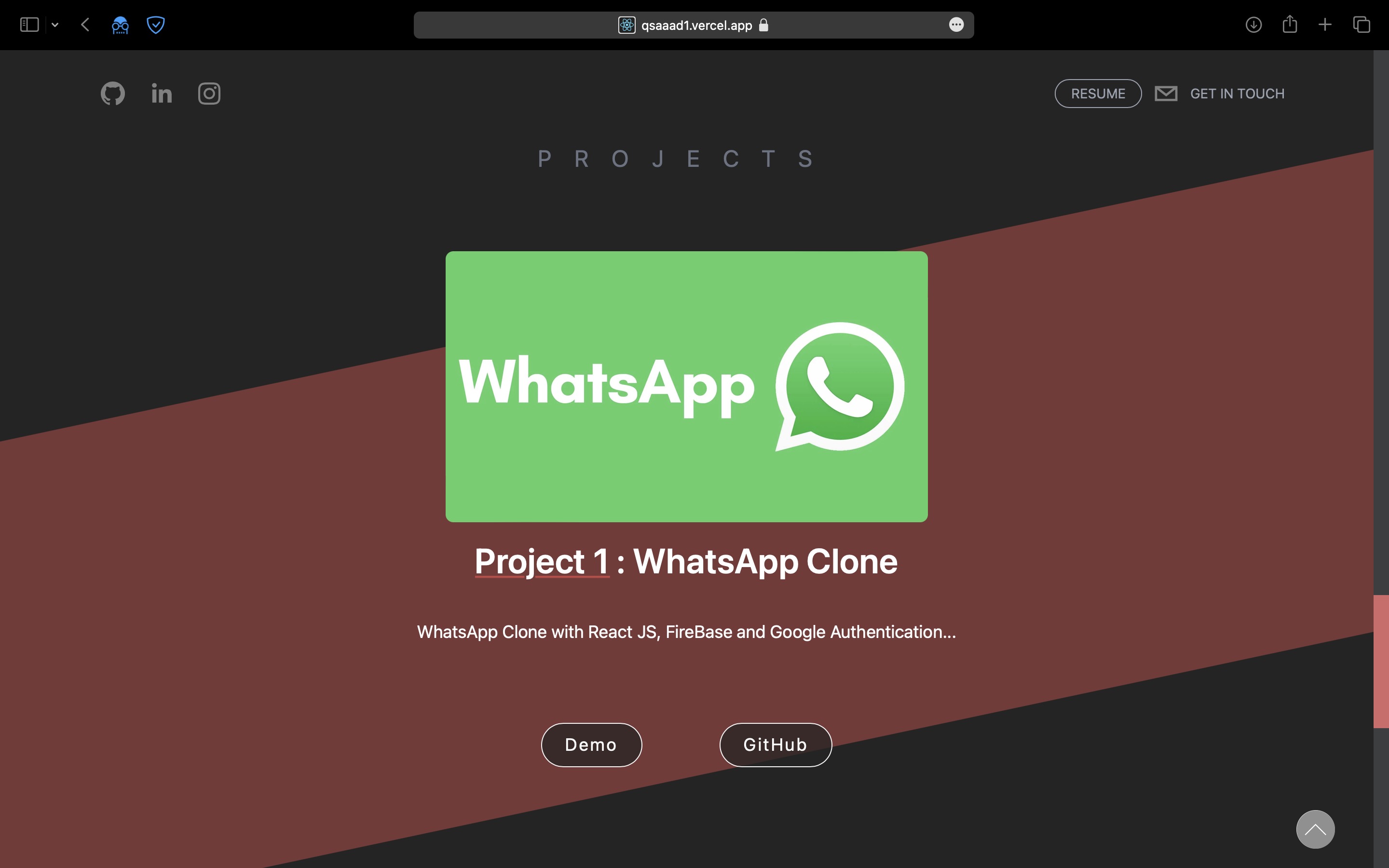 Github Qsaaad1portfolio Saad Reactjs Portfolio With Reactjs Tailwind Css And Framer Motion