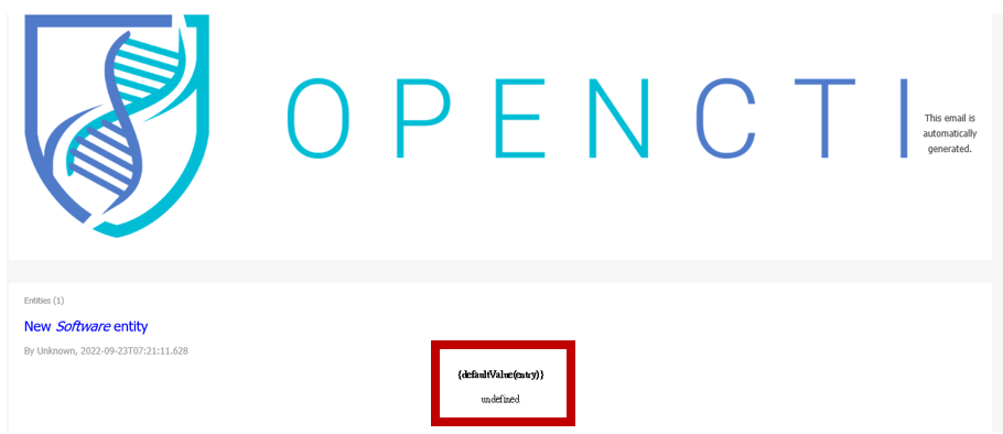 The "Subscriptions & digests" email returns "{defaultValue(entry)}" · Issue #2381 · OpenCTI ...