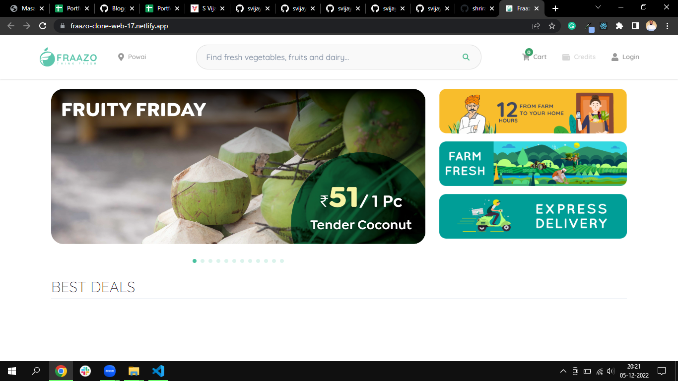 GitHub - svijaym/Fraazo-Clone: This is a fraazo online e-commerce website clone. FRAAZO is the ...