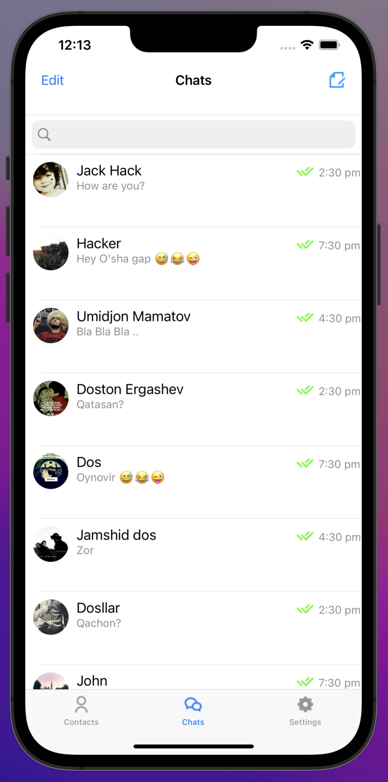 GitHub - umamatov/Telegram-Clone