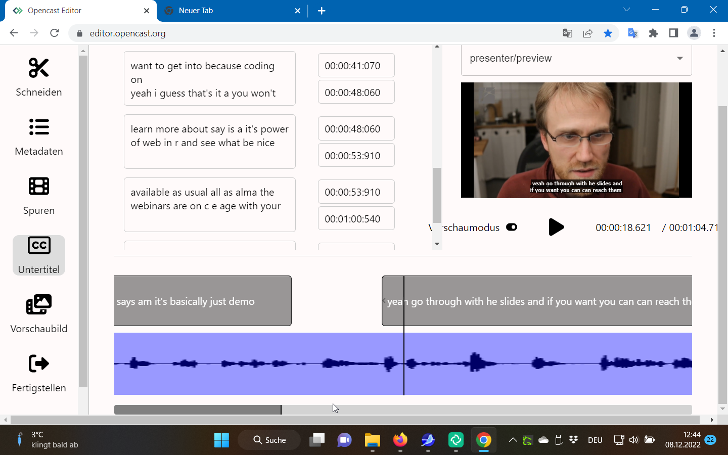 Subtitle editor, browser scroll-bar overlaps scroll-bar / time-line of the video · Issue #931 ...