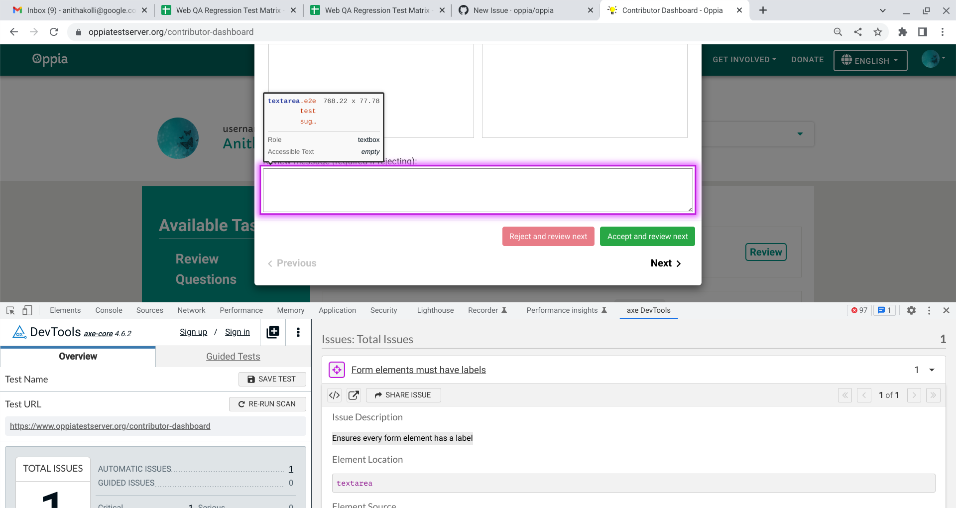[BUG]: Ensure every form element has a label · Issue #17188 · oppia/oppia · GitHub