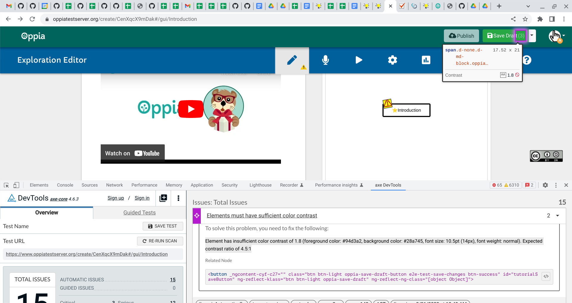 [BUG]: Elements must have sufficient color contrast · Issue #17886 · oppia/oppia · GitHub