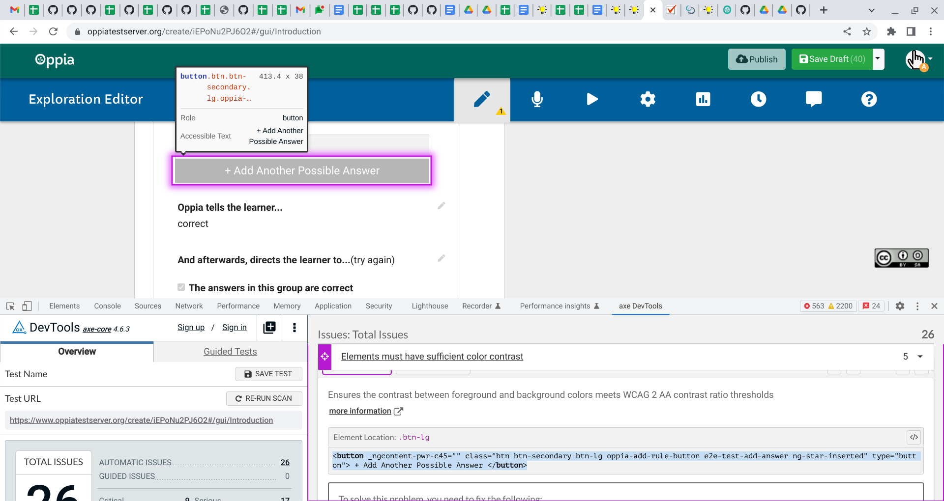 [BUG]: Elements must have sufficient color contrast · Issue #17886 · oppia/oppia · GitHub