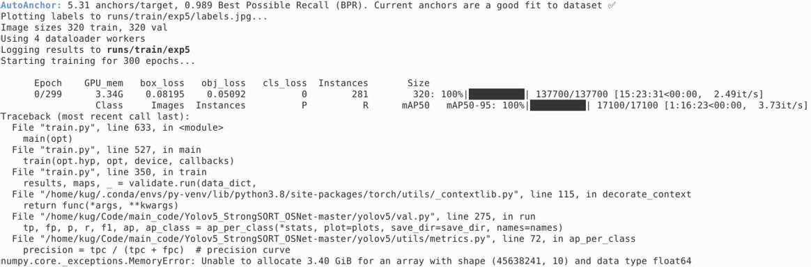 Reexceptionsmemoryerror · Issue 11515 · Ultralyticsyolov5 · Github 2259