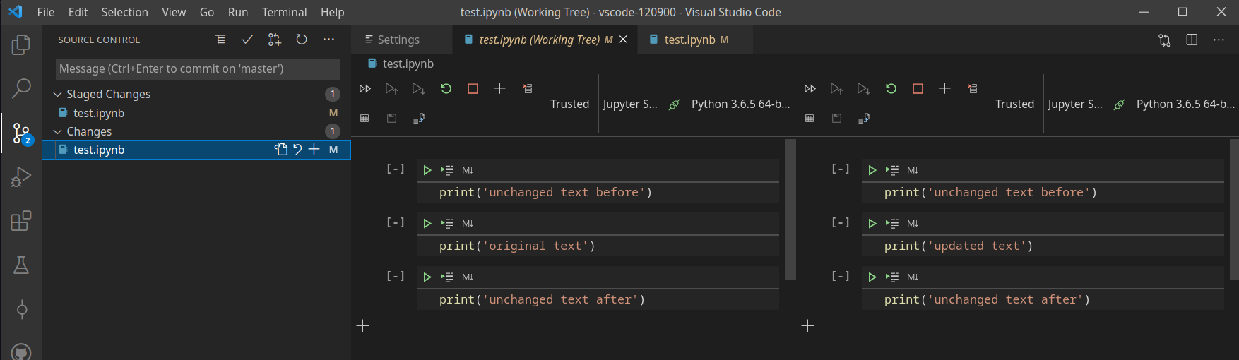 Unable To Disable Jupyter Diff Preview Without Disabling Python 9225