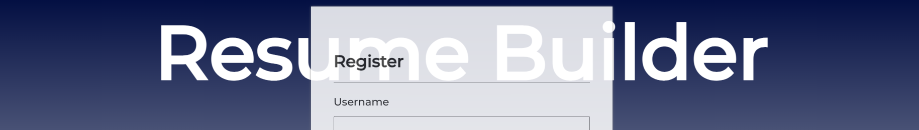Incorrect Positioning of "RESUME BUILDER" Header on Login Page · Issue ...