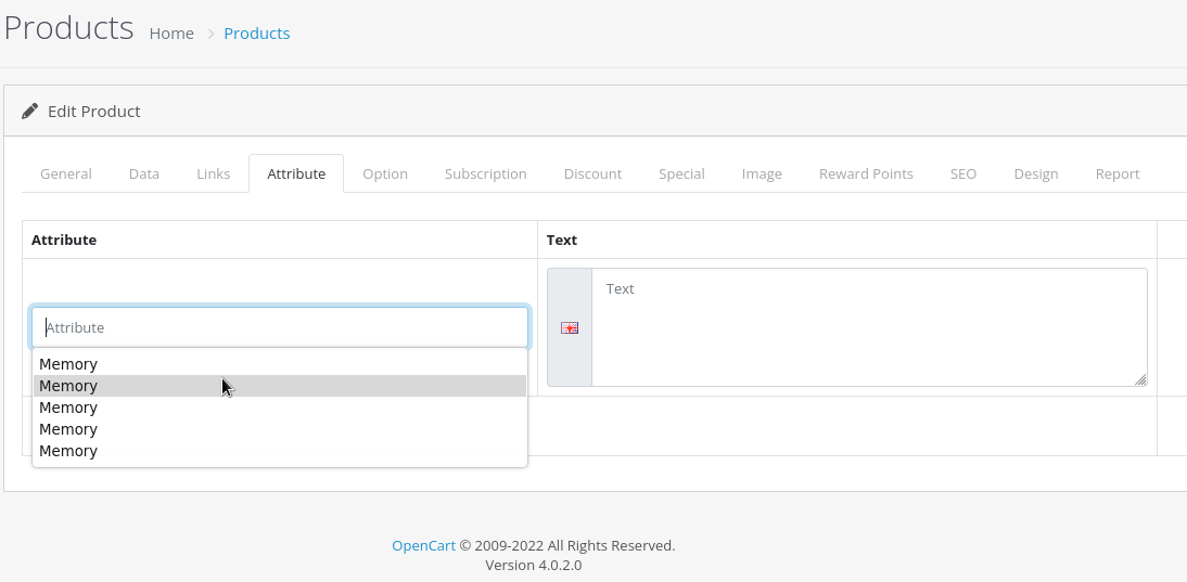 [master] Add attribute to product - names · Issue #12033 · opencart/opencart · GitHub