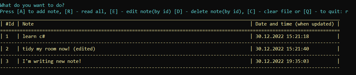 GitHub - AndrewPopesku/Note-taking-Application: The console app for ...