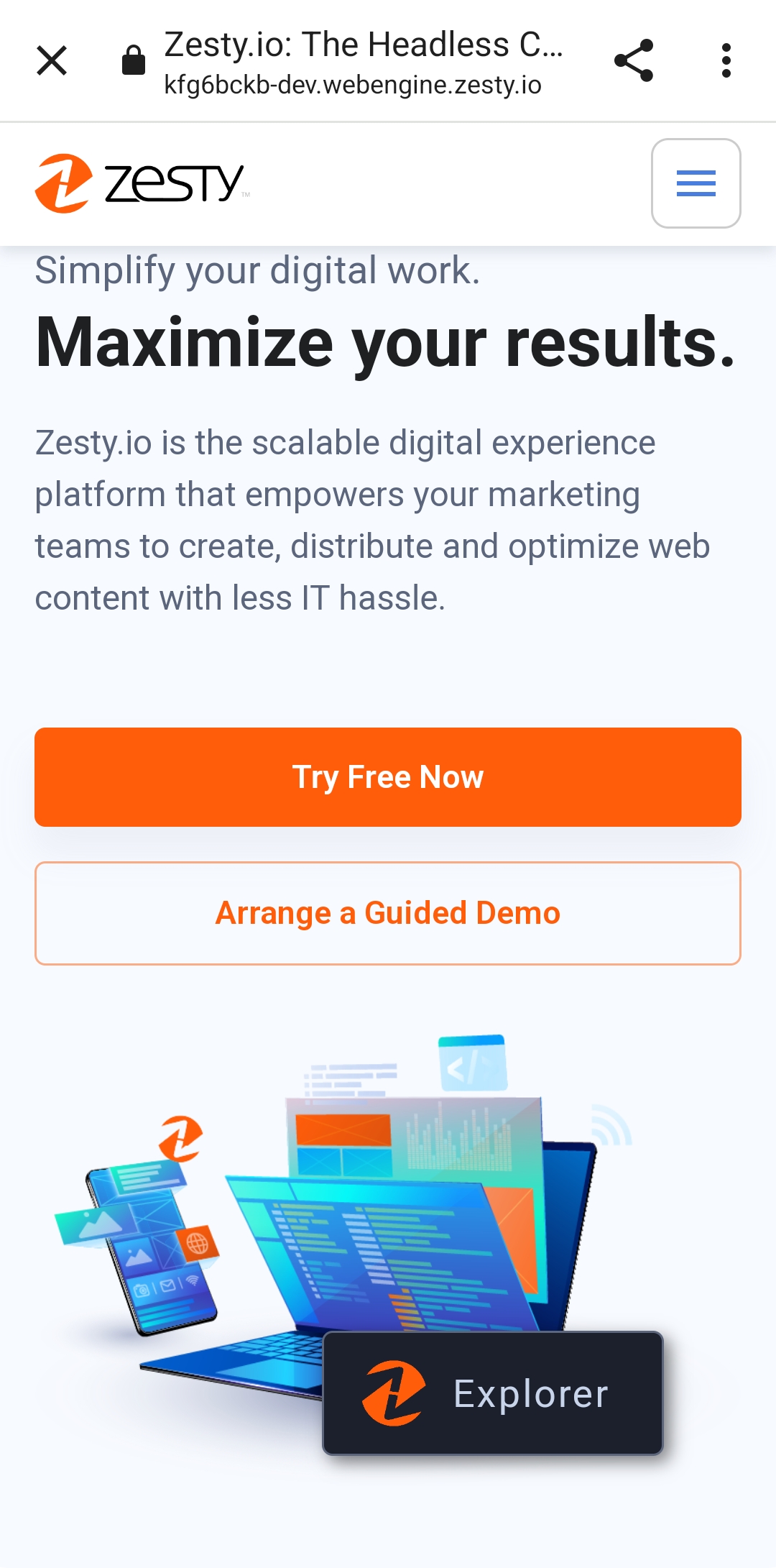 [MOBILE] homepage · Issue #195 · zesty-io/website · GitHub
