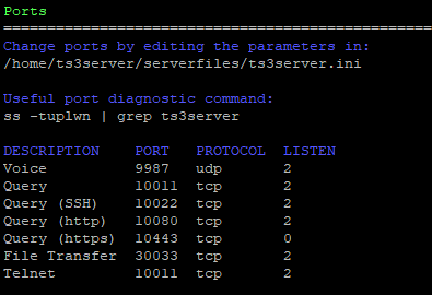 [BUG] Details command for TS3-Server shows unexpected Usage Help for Grep and no Ports · Issue ...