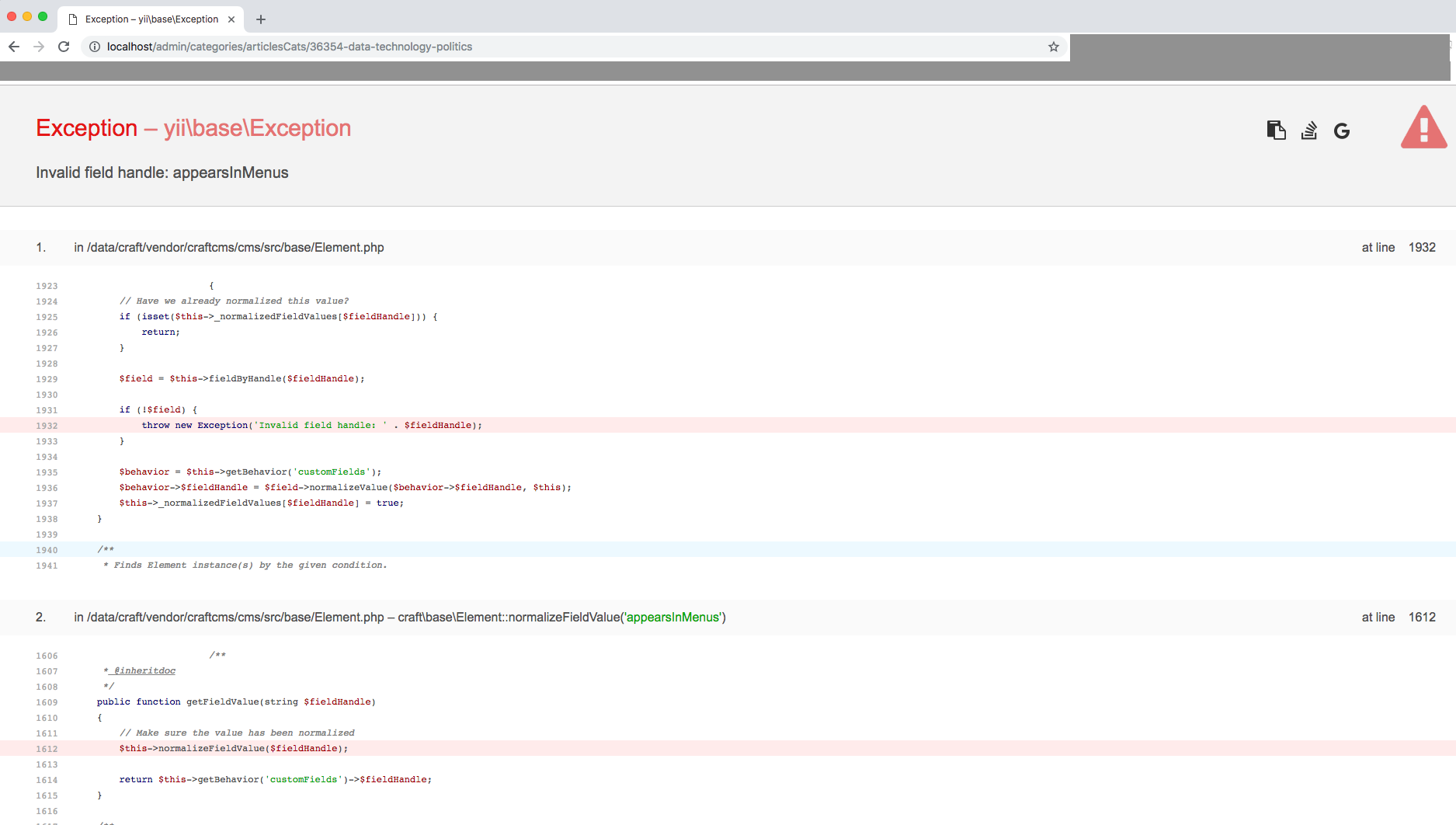 Adding a new field to category - yii\base\Exception (Invalid field handle) from categories with ...