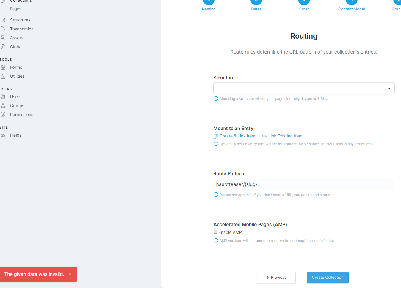 Error When Creating A Collection · Issue 990 · Statamiccms · Github