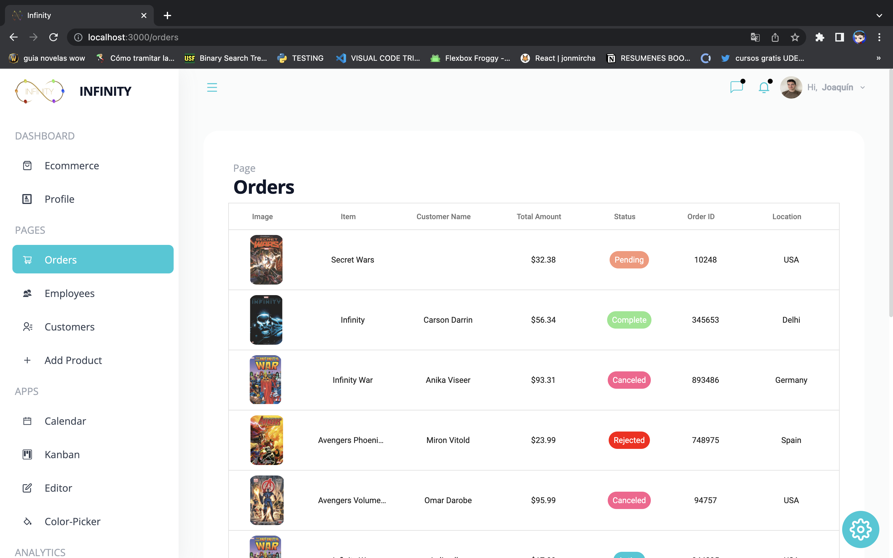 GitHub - gioacchinogioffre/infinity-mobile-app