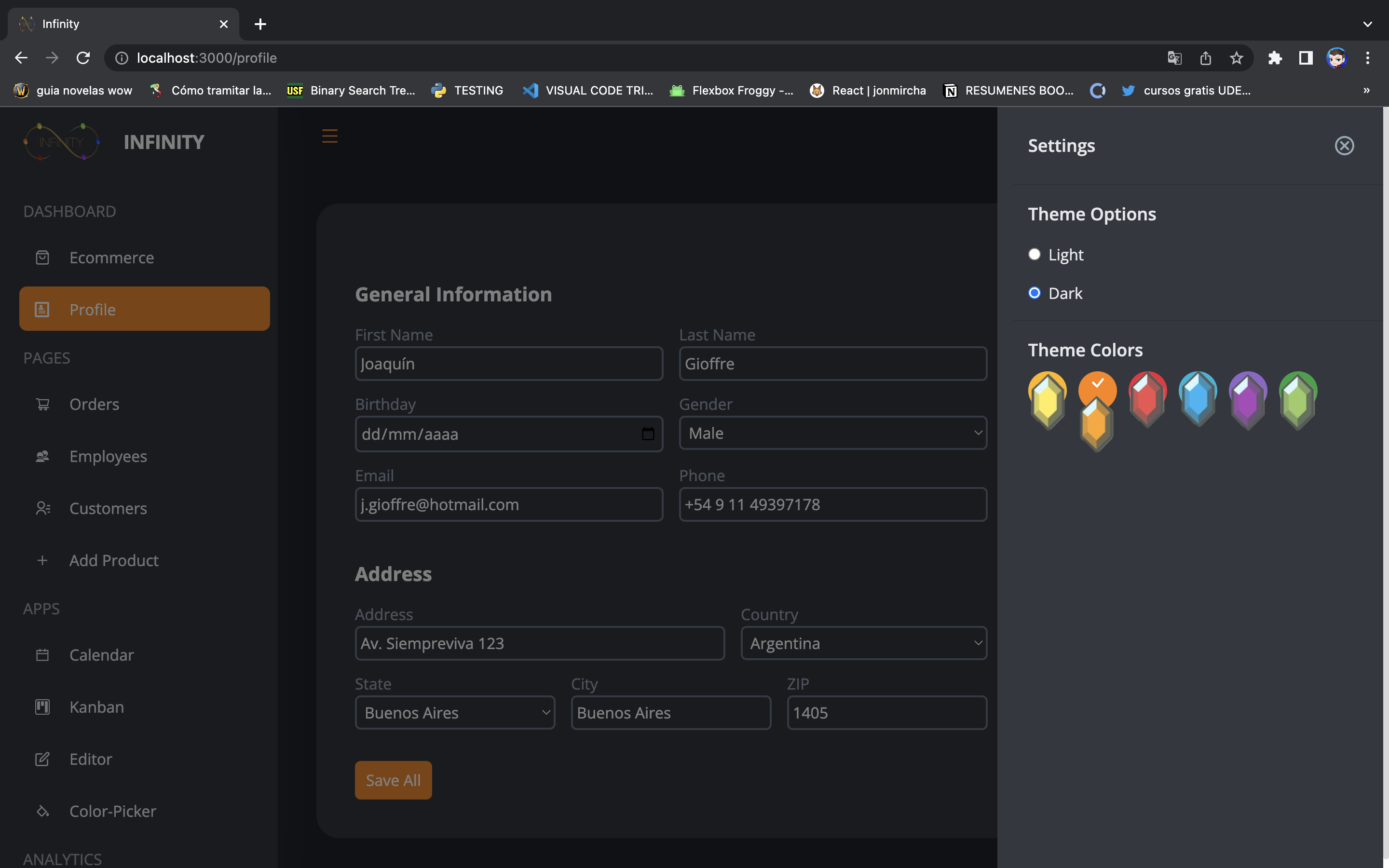 GitHub - gioacchinogioffre/infinity-mobile-app
